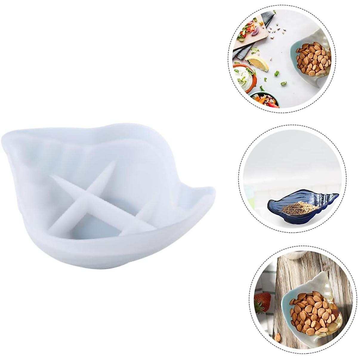 1pc Conch Plate Mold Resin Molds Tray Molds for Resin Silicone Molds for Resin Silicone Jar Mold Resin Trinket Container Mold Silicone Shell Tray Professional DIY Mold Crafts Mold