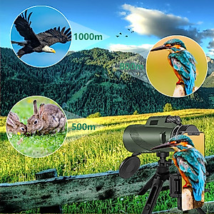 Monocular-Telescope 80x100 High Powered Monoculars High Definition for Adults High Powered with Smartphone Adapter Telescope Hunting Wildlife Bird Watching Travel Camping Hiking
