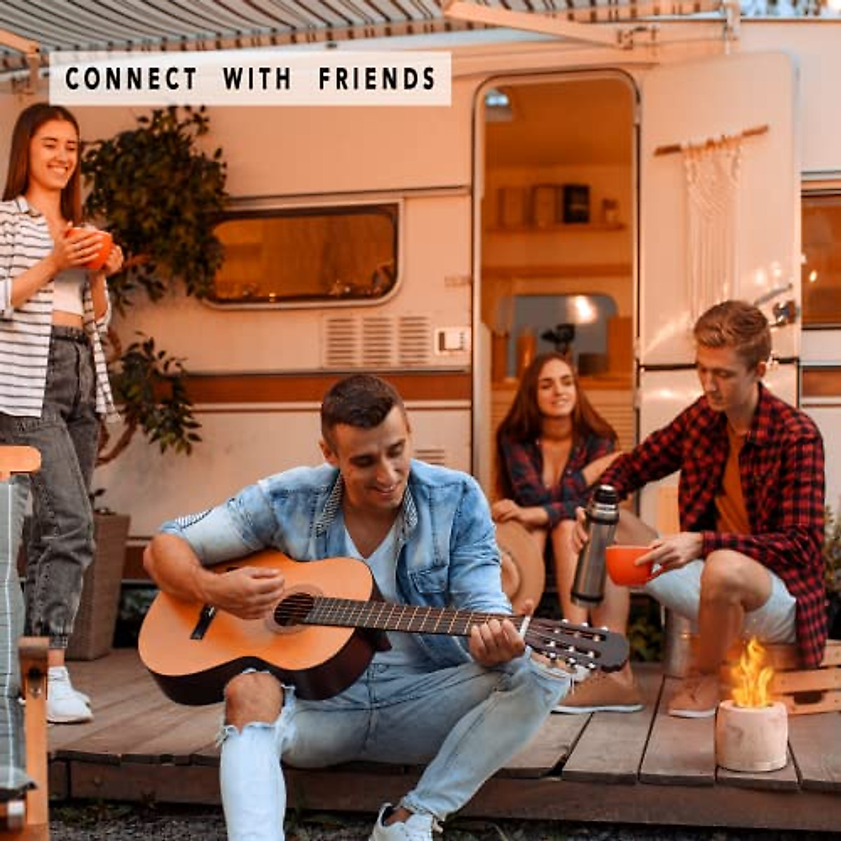 The-Fire Tabletop Fire Pit - Small Fire Pit - Smores Maker Tabletop Indoor Outdoor Featuring Dual Flame Marble Effect Mini Personal Fireplace for Indoor & Garden