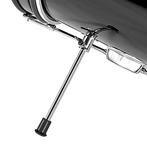 Drum Set 3-Piece Beginner Drum Set Junior Drum Set, Throne Stool, Drum Sticks, Bass Drum Pedal, Black