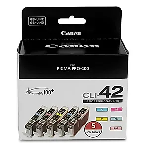 CanonInk CLI-42 5-Pack Value Ink Compatible to PIXMA PRO-100 for Printer