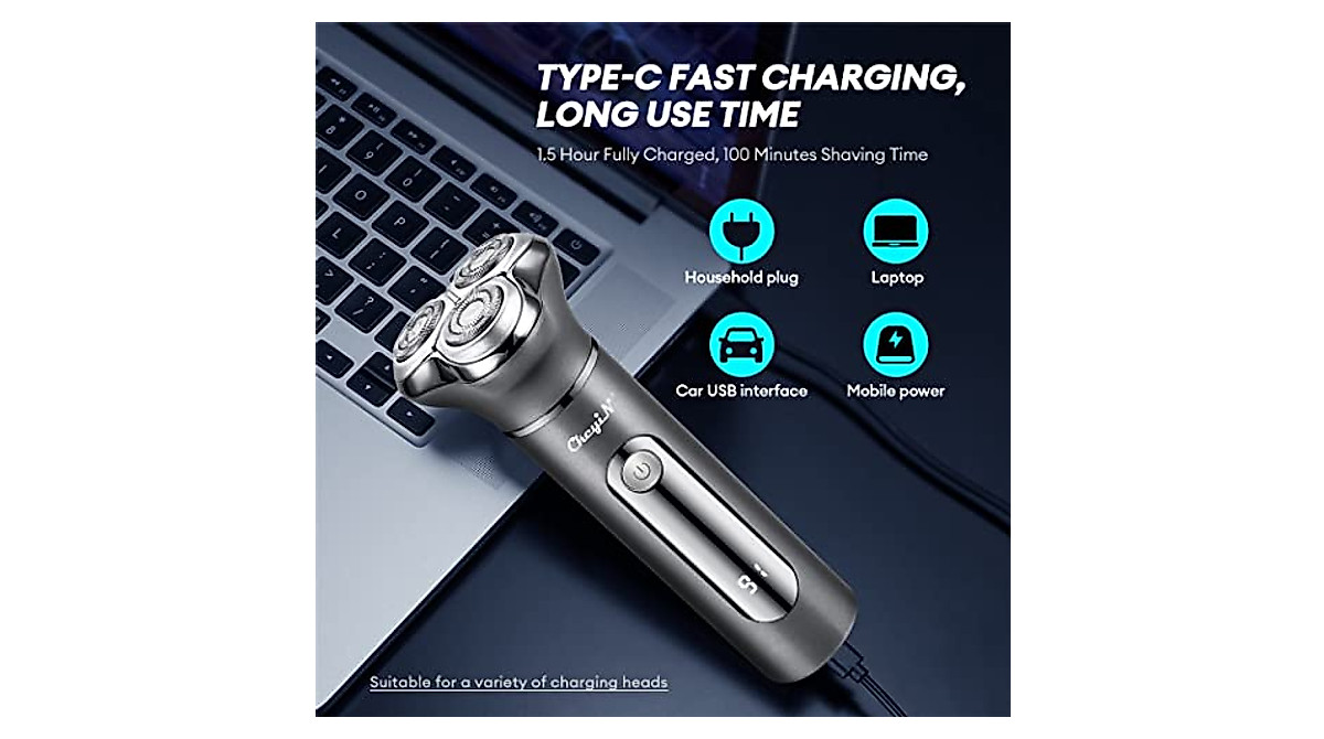 CkeyiN Men's Electric Shaver - 4-in-1 Cordless Waterproof Razor
