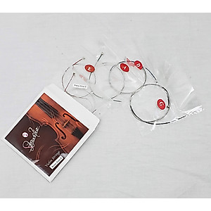 Top Race 4/4 & 3/4 Violin Strings Replacement - Bronze Violin Strings Full Set (G-D-A-E) - Violin String w/Ball Ends - Long-Lasting Silver-Wound Steel Strings - Warm Tone, Flexible - For All Levels