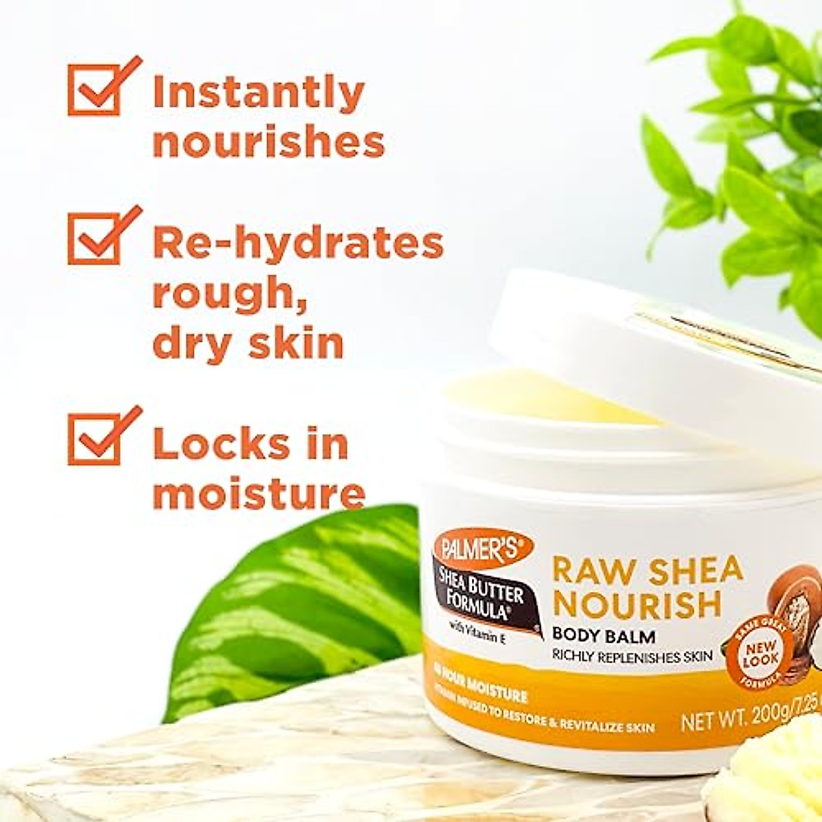 Palmer’s Shea Butter Formula Raw African Shea Butter Balm, Nourishing Body Moisturizer for Rough, Dry Skin, 7.25 Ounces