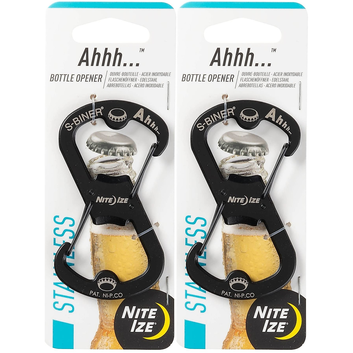 NITE IZE S Biner Ahhh, Black - 2 Count