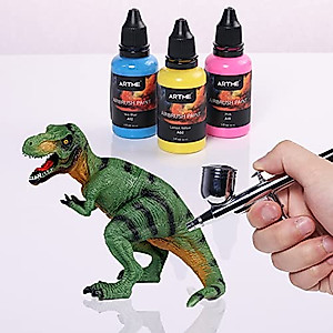 ARTME Airbrush Paint, 24 Colors Airbrush Paint Set Include Metallic and Neon Colors, Opaque & Water Based Acrylic Airbrush Paint, Leather & Shoe Airbrush Paint Kit for Artists, Beginners, and Students