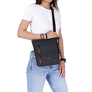 Sherpani Sadie, Nylon Crossbody Bag, Lightweight Shoulder Bag, Cross Body Purse, Crossbody Bags for Women, RFID Protection (Raven)