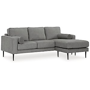 Signature Design by Ashley Hazela Contemporary Sectional Sofa Couch with Chaise Lounge, Gray