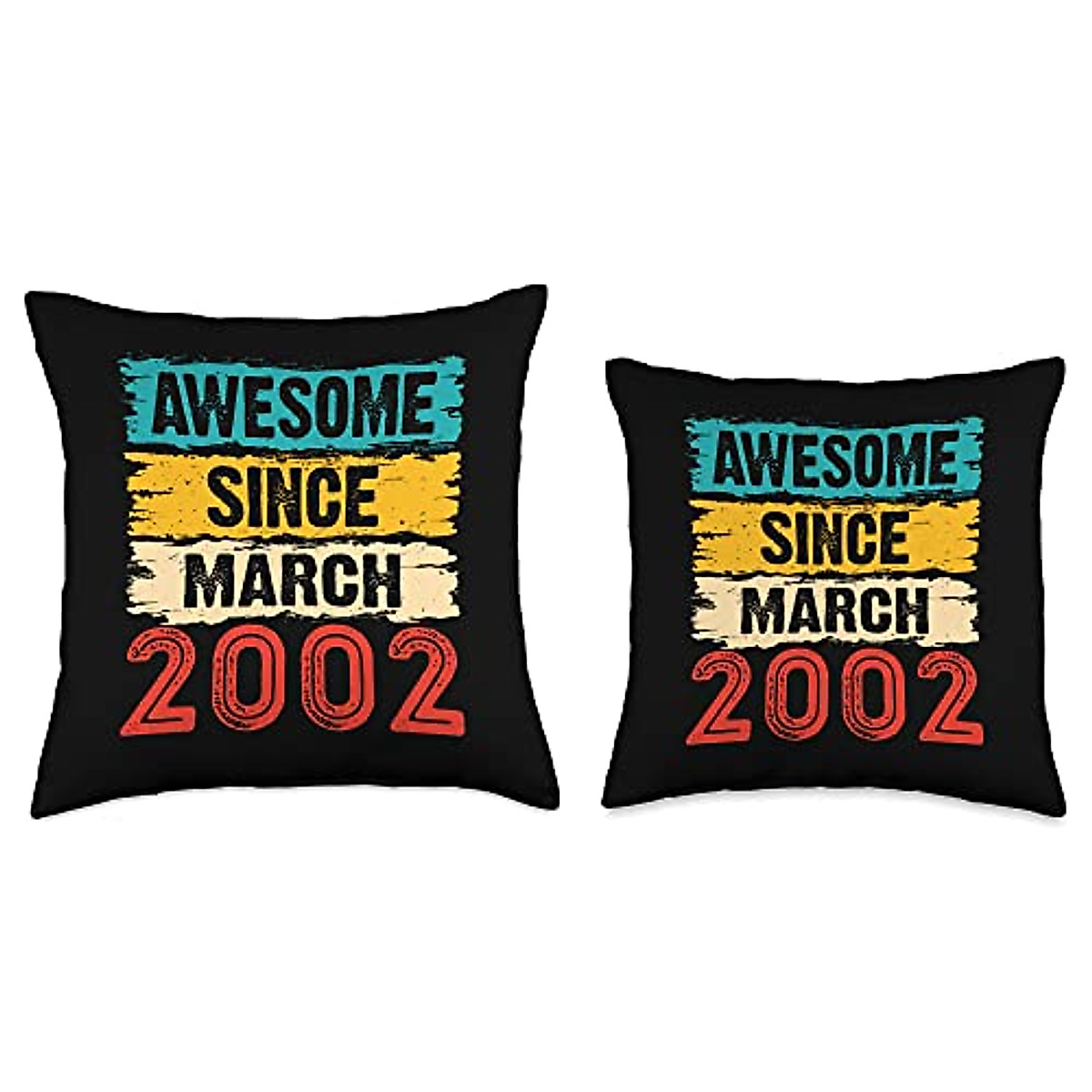 21 Year Old Awesome Since March 2002 21st Birthday Gifts Throw Pillow