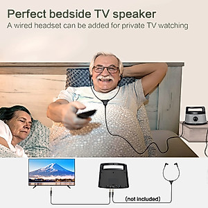 SIMOLIO Wired Speakers for TV with Tone Control, TV Wired-Speakers with 5.5M Long Cord for Digital & Analog Audio, Personal TV Soundbar with Sleep Timer, Ideal for Hard of Hearing and Seniors SM-961