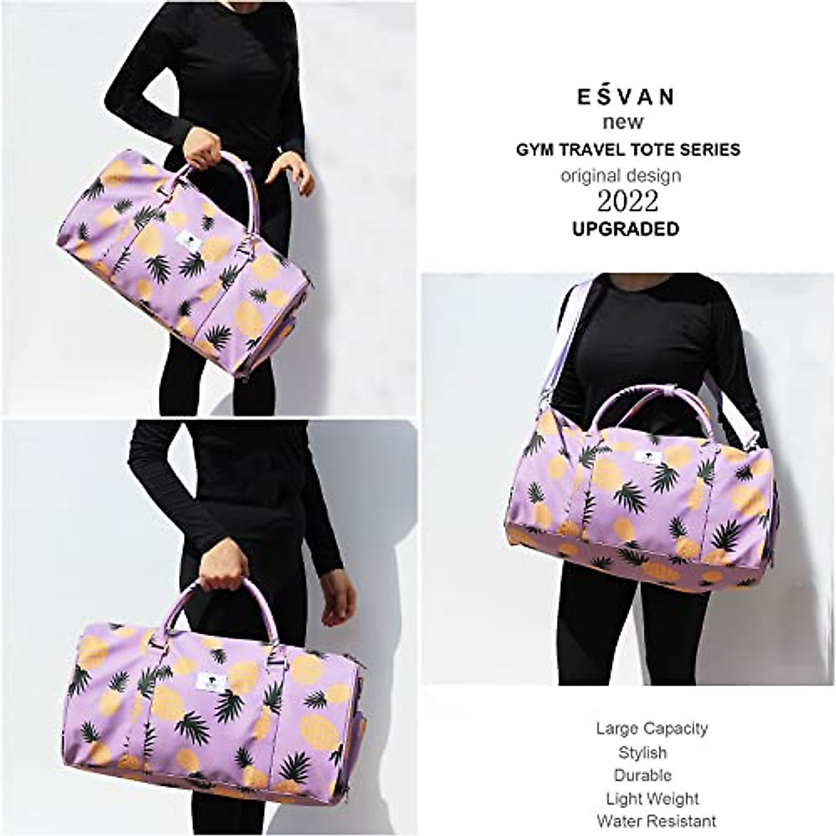 Original Floral Water Resistant Duffel Bag Gym bag Weekender Travel Bag for Gym Beach Daily Bags