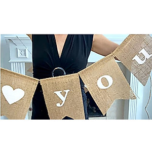 Shimmer Anna Shine Thank You Burlap Banner for Wedding Decorations Baby Shower Bridal Shower Baptism Birthday Party Supplies Photo Prop