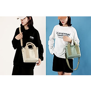 Women's Large Capacity Multi Pocket Tote Canvas Tote Tote Bag Vintage Hobo Messenger Bag Wallet School College Bag Green