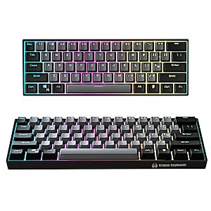 Kraken Keyboards Stealth Edition Kraken Pro 60 | Black & Grey 60% HOT SWAPPABLE Mechanical Gaming Keyboard for Gaming On PC, MAC, Xbox and Playstation (Stealth | Silver Switches)