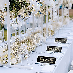 DI QIU REN 10PCS Reserved Table Signs, Acrylic Guest Reservation Table Tents Sign, Waterproof Double-Sided Reserved Seat Signs, Reserve Signs for Wedding Birthday Party Restaurants Meeting Chair