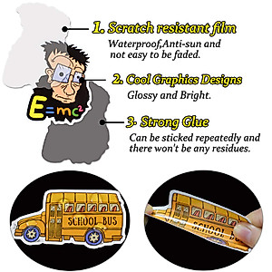 QTL School Stickers for Teacher Students Back to School Party Supplies Waterproof Vinyl Stickers for Water Bottles Laptop 50Pcs