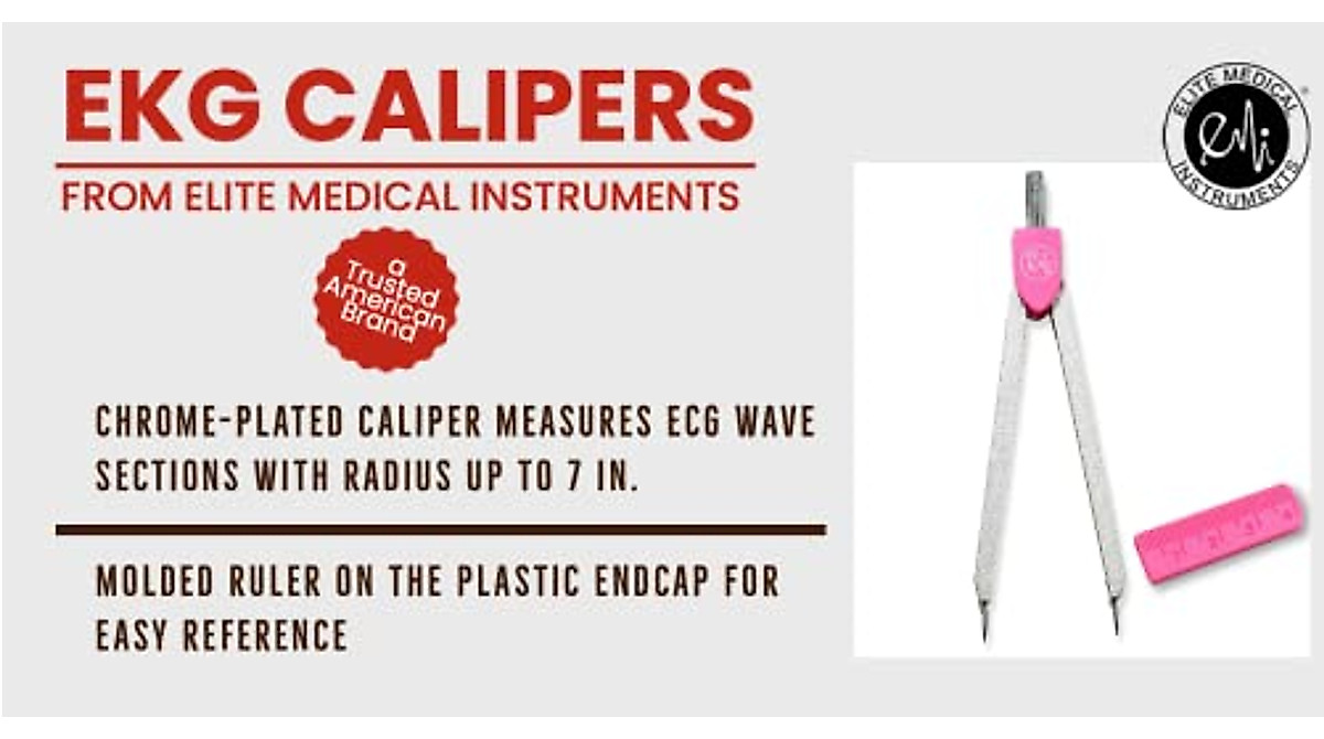 EMI Basix Hot Pink EKG Calipers for Precise Cardiac Measurement