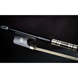 Viotti Carbon Fiber Viola Bow, Hand Crafted by Professional Bow Makers, Strong, Stiff & Well Balanced, Made with Mongolian Horse Hair, For Violist of All Skill Levels (Pearl)