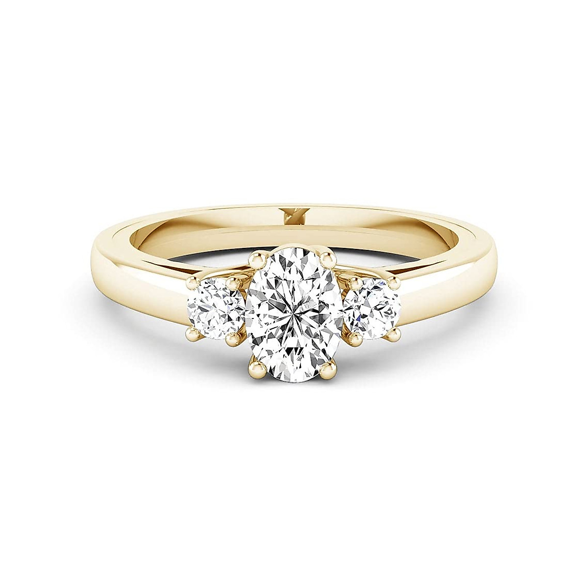 JEWELS FORUM 0.80 Carat Moissanite Engagement Ring 14K Gold Plated Sterling Silver Anniversary Wedding Band Ring For Women Pave Setting (Color-DEF/Clarity-VS2-SI1)(yellow gold)