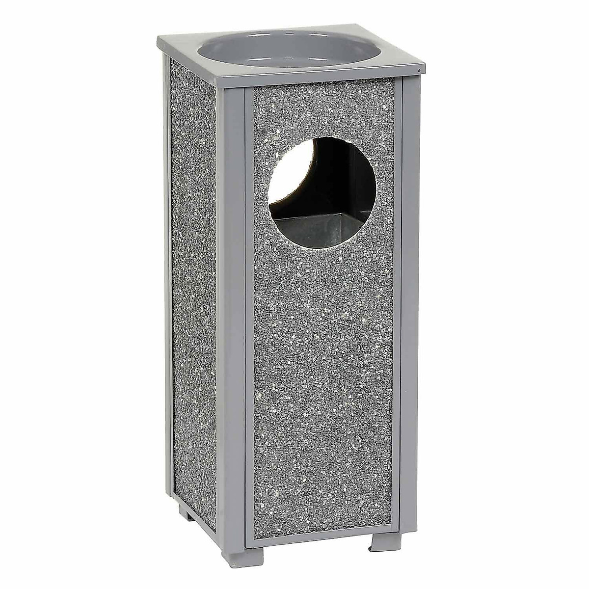 Global Industrial Stone Panel Trash Sand Urn, 10-1/4" Square X 24" H, Gray