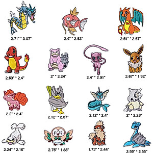 Iron on Patches 30 Pieces Anime Pocket Monster Embroidered Iron on/Sew on Decorative Applique Patch Patches for DIY Jeans, Jackets, Shirts, Bag, Caps