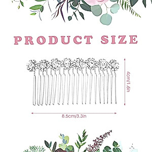 Lusofie Rhinestone Hair Accessories: 4Pcs Bridal Hair Pieces with Crystal Silver Combs, Side Clips for Wedding