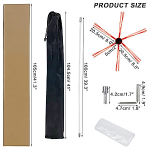 HOMOKUS 30FT Chimney Cleaning Brush Kit Chimney Brush Kit with 9 Nylon Flexible Rods Rotary Flexible Rods Electrical Drill Drive Sweeping Cleaning Tool Kits