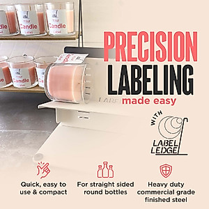 Label Ledge - Made in USA - Precise Label Applicator Bottle & Jar-Labeling Must-Have, Manual Labeling Machine for Bottle Labels Made by Label Makers, for Vessels for Wine/Beer, Labeling Wizard Tool