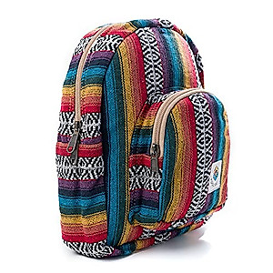 Yogo Boho Mini Backpack, Canvas Boho Backpack Purse for Travel, School Hippy Pride Bag with Adjustable Straps (Pride)