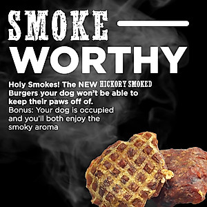 Premium Hickory Smoked 100% Beef Burger Slider Crunchy Dog Treats - No Additives, Made of 100% Natural Bully Sticks - Bite-Sized & Easily digestible Dog Treats for Training, Rewards - 1/2 lb Bag