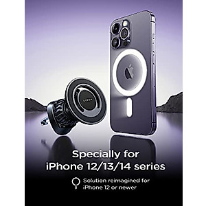 LISEN Fits MagSafe Car Mount Upgrade 18 Magnets Fit iPhone 14 Pro Max Car Holder Mount Super Stable Magnetic Phone Holder for Car Air Vent for Magsafe iPhone 12/13/14 Pro Max Mini All Phones