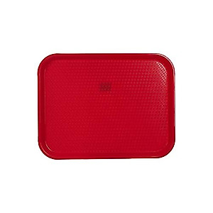 Fast Food Tray 10 x 14 Red Rectangular Polypropylene Serving Tray for Cafeteria, Diner, Restaurant, Food Courts