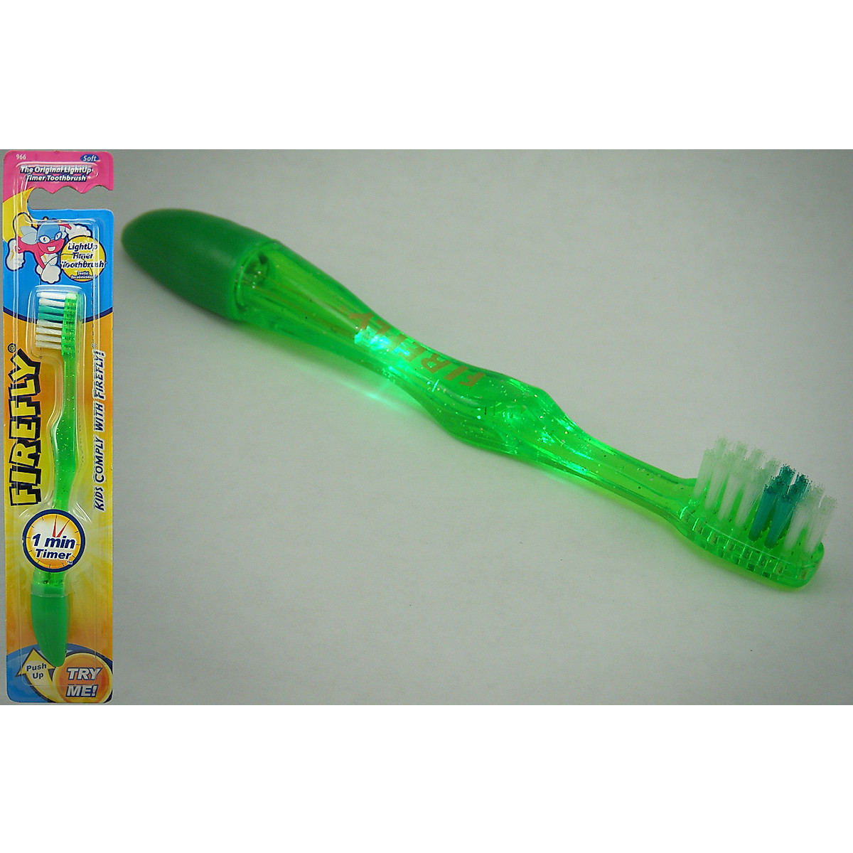 Dr. Fresh Firefly, The Original Flashing Light Up Timer Toothbrush for Kids, Soft Bristle, 1 Minute Timer (Pack of 12)