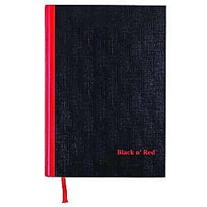 Black n' Red Casebound Hardcover Notebook, 11-3/4" x 8-1/4", Black/Red, 96 Ruled Sheets, Sold as 6 Pack (D66174)
