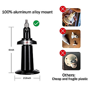 (Metal 2 Pack) 360 Degrees Adjustable Security Wall Mount for Ring Stick Up Cam/Ring Indoor Cam/Wyze Cam/Eufy Cam/Arlo Cameras, Fits All Cameras with Standard 1/4 Threaded Holes-Black