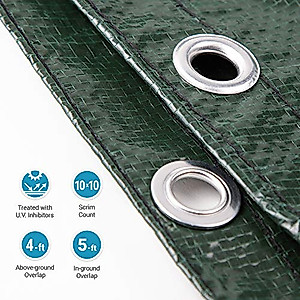 Blue Wave BWC836 Silver 12-Year 21-ft x 41-ft Oval Above Ground Pool Winter Cover,Forest Green