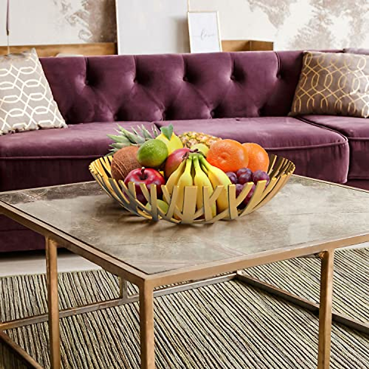 Mueller Fruit Basket, European Fruit Bowl, Fruit and Vegetables Holder for Counters, Kitchen, Countertop, Home Decor, High-end Look, Gold
