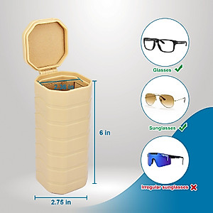iGuerburn Large Sunglasses Case Hard Shell, Indestructible Travel Glasses Case Waterproof Eyeglasses Tube Case for Oakley (Khaki)