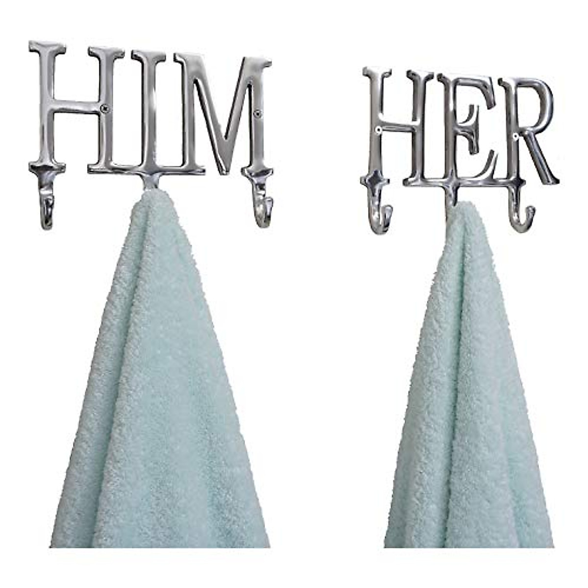 Bliss & Dane His and Hers Towel Hooks for Bathrooms | Set of 2 HIM and HER | Towel Racks for Bathroom |6 Robe Hooks | Bathroom Organizer | Wall Mounted | Bathroom Towel Rack | His and Hers Gifts