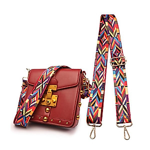 Purse Strap Replacement Guitar Style Multicolor Canvas Crossbody Strap for Handbags (25#)