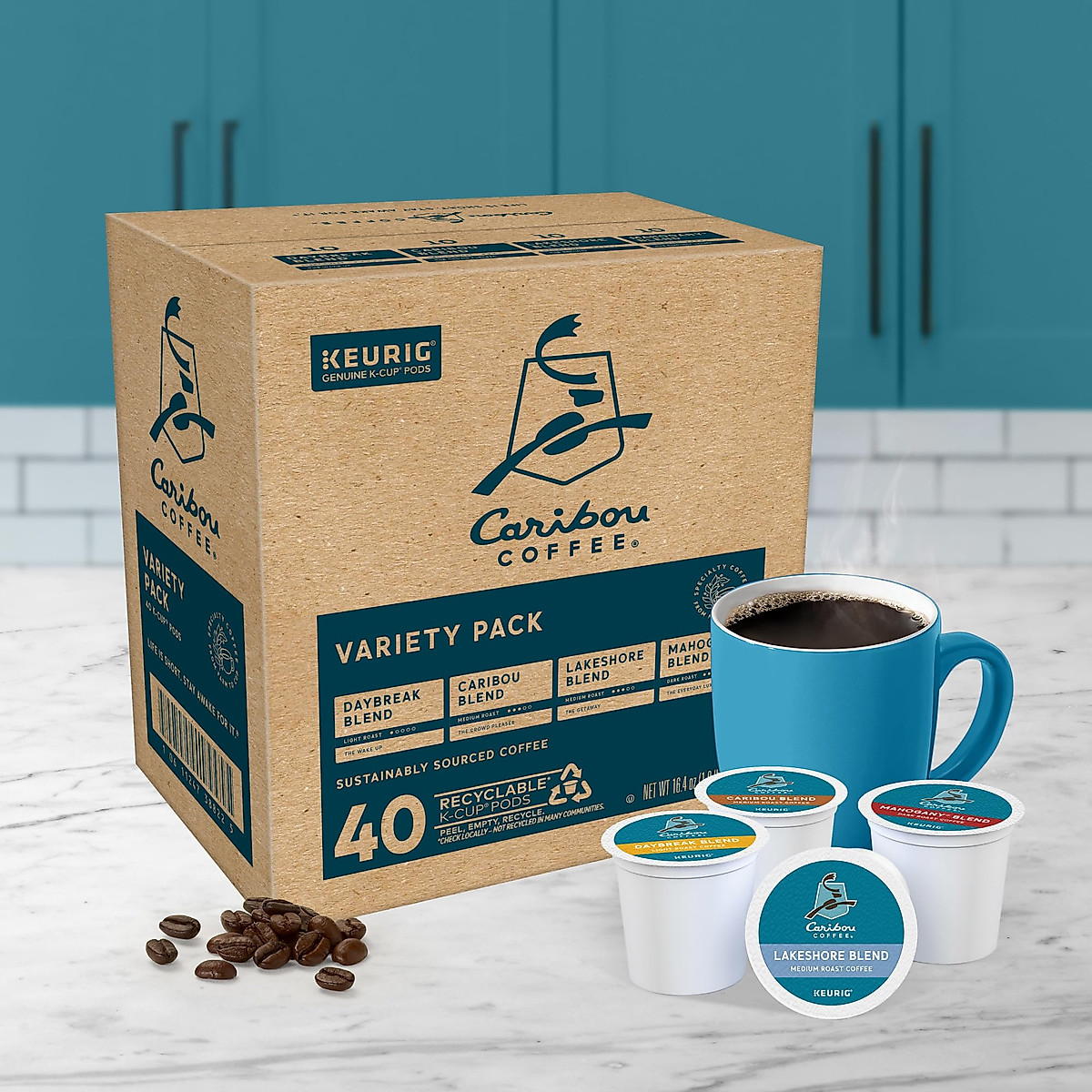 Keurig Caribou Coffee Favorites Variety Pack, Single-Serve Coffee K-Cup Pods Sampler, 40 Count