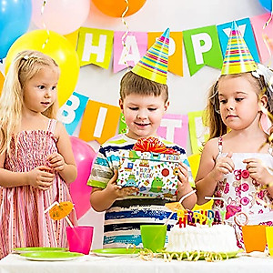 Happy Birthday Little Monsters Wrapping Paper Set of 4 Sheets Folded Flat 20x28 inches Per Sheet For Boys Kids Girls Men Women, Colorful Gift Wrap Paper For all Birthday Party Baby Shower Kindergarten Celebrating Occasions