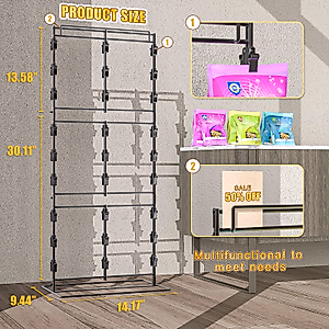 Eazy2hD Upgraded Potato Chip Rack Display with 54 Clips, 3-Row Chip Stand Display for Party, Countertop Chip Bag Holder, 30"x13.6" Matte Black Snack Display for Counter, Snack Rack Organizer