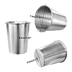 YOLCAR 6 Pack 8 oz Stainless Steel Kids Cups, Children's Pint Cups, Stackable Metal Cups, Shatterproof Drinking Glasses