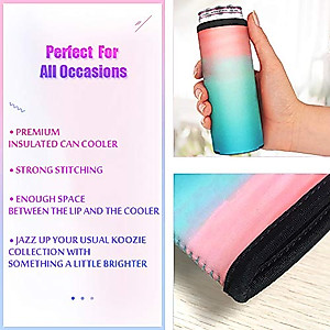 6 Skinny Can Coolers Slim Can Cooler for Slim Beer & Hard Seltzer, Skinny Beer Cans Coolie Skinny Insulators, Claw Can Cooler Sleeve Summer Daze