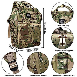 FEWOFJ Camo Baby Boy Diaper Bag Backpack for Dad, Large Tactical Nappy Bags for Mens Travel