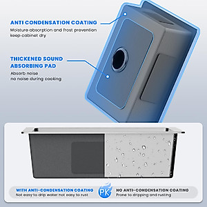 POPFLY 25×22 Inch Drop in Single Bowl Kitchen Sink, Overmount 304 Stainless Steel Sink,18 Gauge Handmade Outdoor Topmount Sink, Brushed