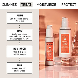 Naturium Vitamin C Complex Face Serum, Plus Hyaluronic Acid & Vitamin E, Anti Aging Skin Care Treatment, 1 oz