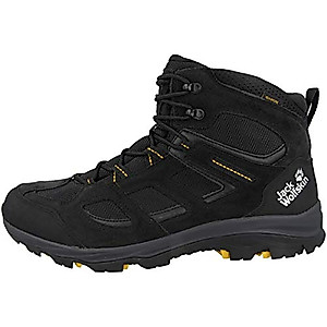 Jack Wolfskin Men's Vojo 3 Texapore Mid Hiking Shoe Boot, Black/Burly Yellow XT, 10.5