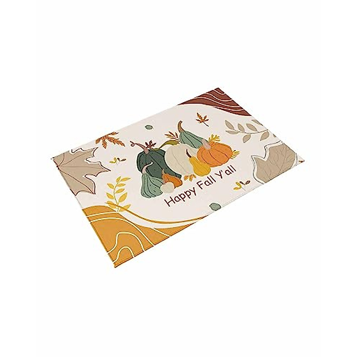 Fall Thanksgiving Outdoor Rug for Patio, Large Floor Mat Happy Y'all Boho Style Pumpkin Non Slip Area Rug Rubber Backing Quick Dry Clearance Carpet for Camping Rugs, Garden, Lawn, Deck, Porch, 6' x 9'